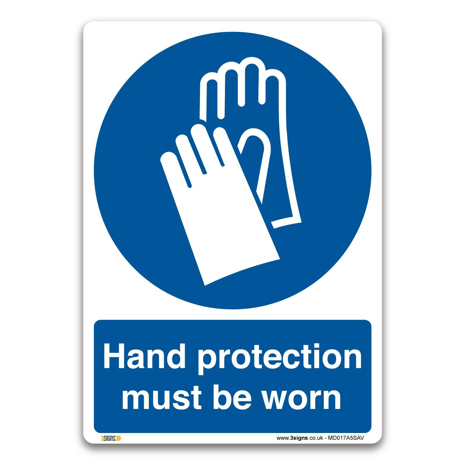 Hand protection must be worn Sign - Vinyl - Mandatory Safety Clothing ...