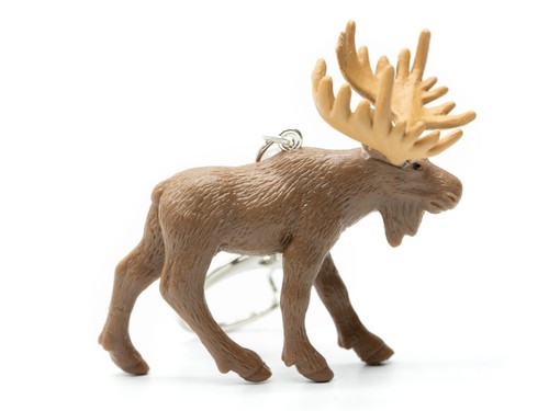 Reindeer Keychain Charm Key Ring Animal Moose Braun Large Horns | eBay