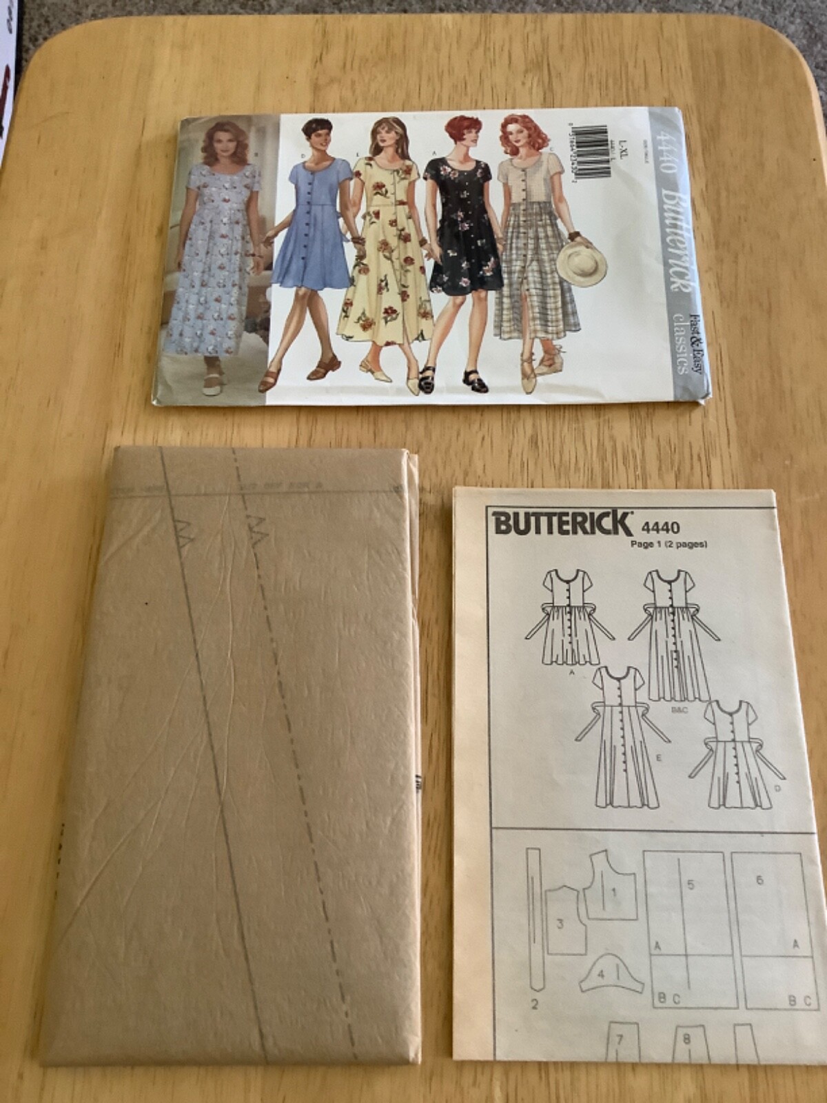 Butterick SEWING PATTERN 4440 Misses SUMMER DRESSES Button Down Size 16 ...