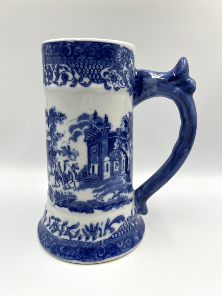 Victoria Ware Flow Blue Ironstone Pitcher Blue & White Transferware ...
