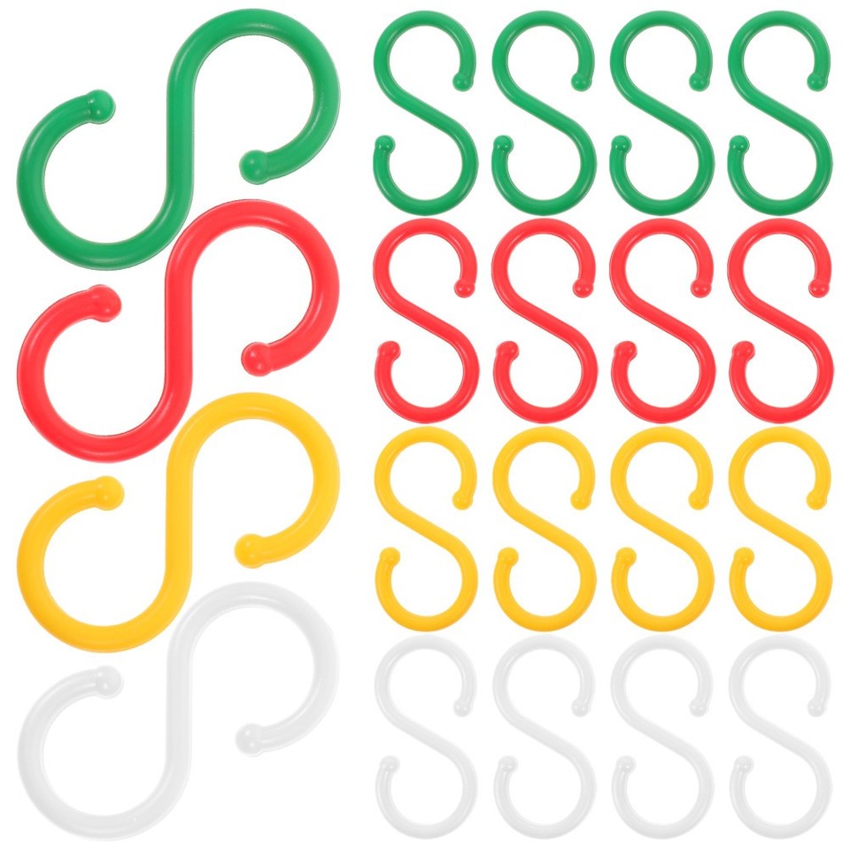 100pcs Hanging S Hooks Heavy Duty Plastic Hooks For Hanging Jewelry ...