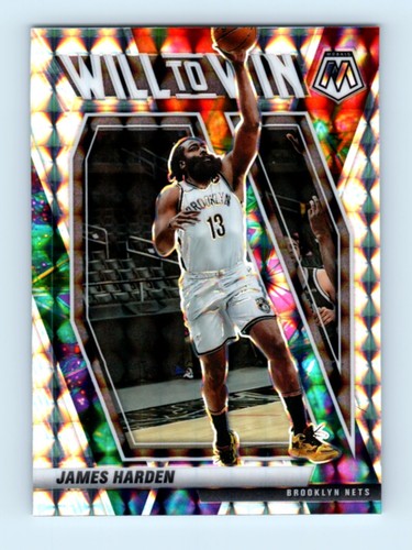 James Harden (Silver Prizm) 2020-21 Panini Mosaic Will to Win Insert #8 ...