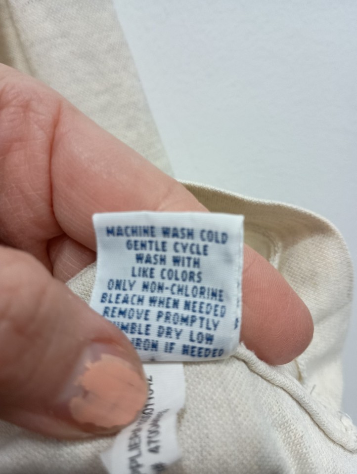 Polo Ralph Lauren Shirt Mens Large Beige Embroidered LOGO Preppy Long ...