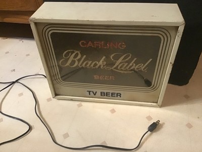 VERY RARE Vintage CARLING BLACK LABEL Beer Lighted MOTION SIGN Works ...