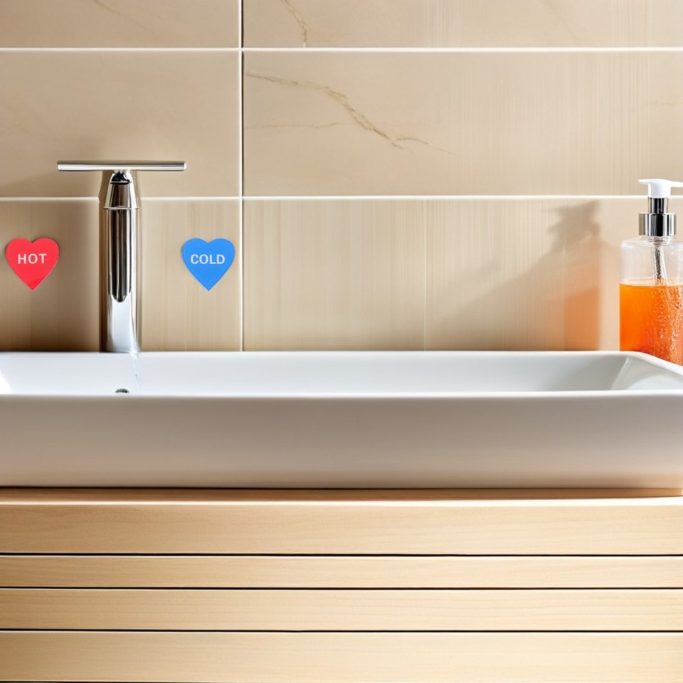 20 Pcs Water Room Sign Indicator Sticker Cold Hot Signs for Bathroom ...