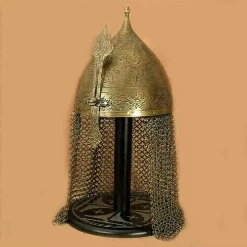 Knight 18ga Steel Medieval Indo-Persian Helmet Islamic Helmet with ...