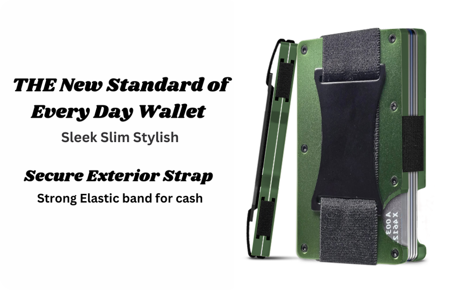 Men's RFID Blocking Slim Money STRAP Clip Wallet Card ID Holder Thin ...