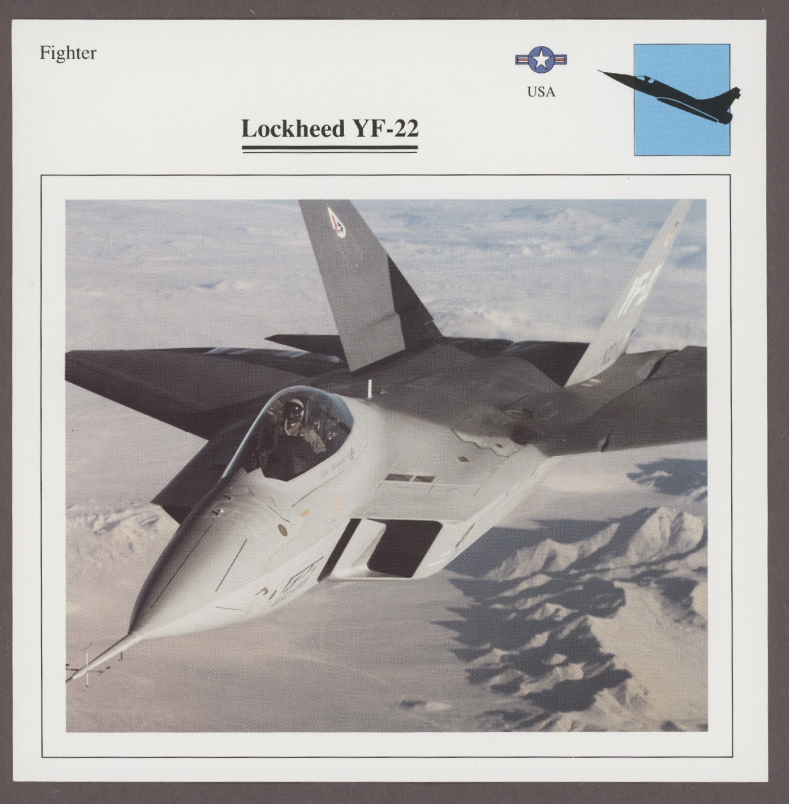 Lockheed YF-22 Warplanes Military Aircraft Edito Service Card USA | eBay