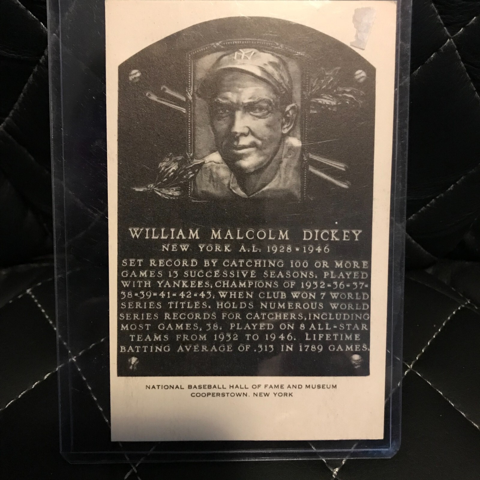 William Malcolm Dickey National Baseball Hall of Fame & Museum Postcard ...