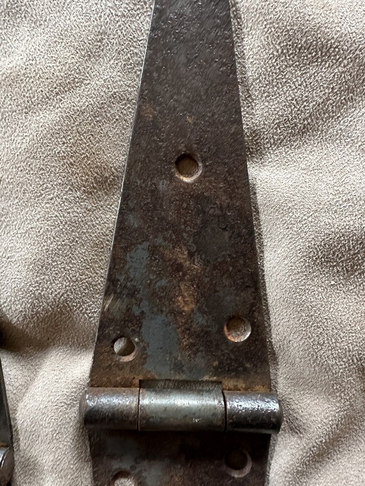 Barn Hinges 2 Large Old Strap early primitive door farm Antique Metal ...