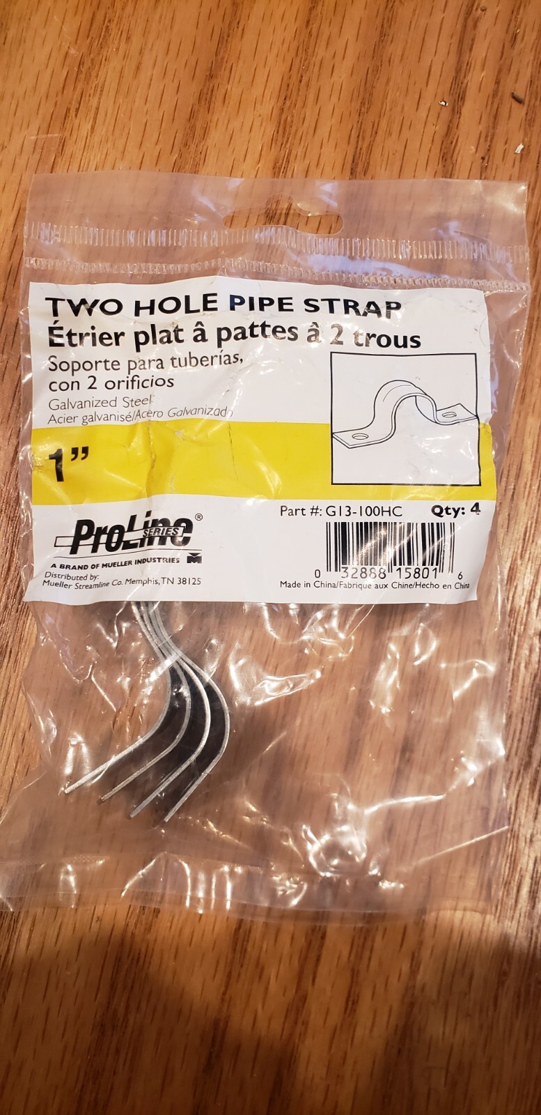 ProLine Two Hole Pipe Strap 1 In G13-100HC Pack Of 4 | eBay