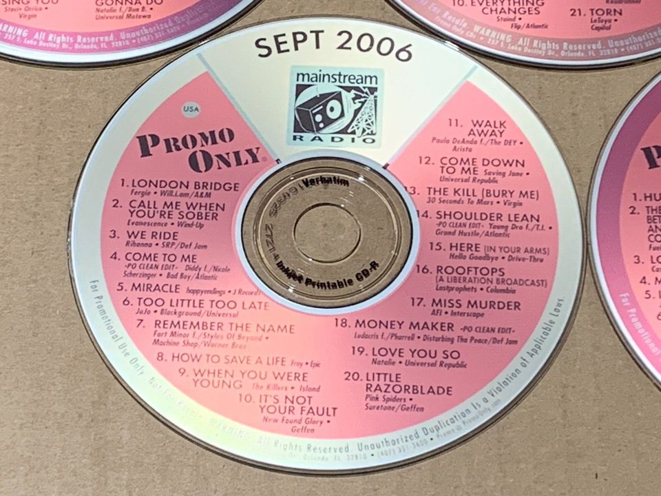 Promo Only Mainstream Radio (Lot Of 11 CD) Year 2005 Dec Through 2006 ...