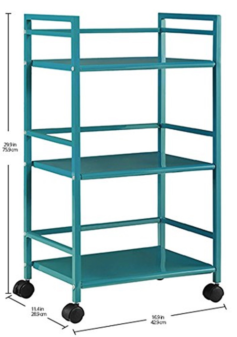 Laptop Printer Cart Rolling Computer Table Stand Media Storage Shelves ...