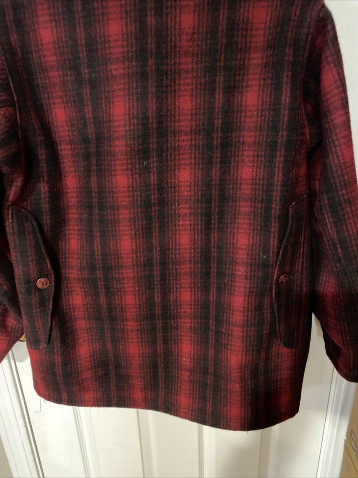 Men's Vtg WOOLRICH Red Plaid Wool Hunting Outdoor Heavy Jacket Size: 40 ...