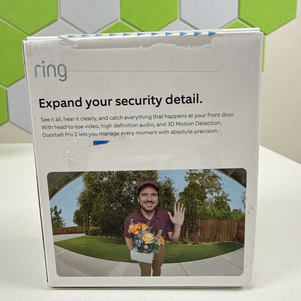 Ring Wired Doorbell Pro 2 Video 1536p HD 3D Motion Detection Night ...