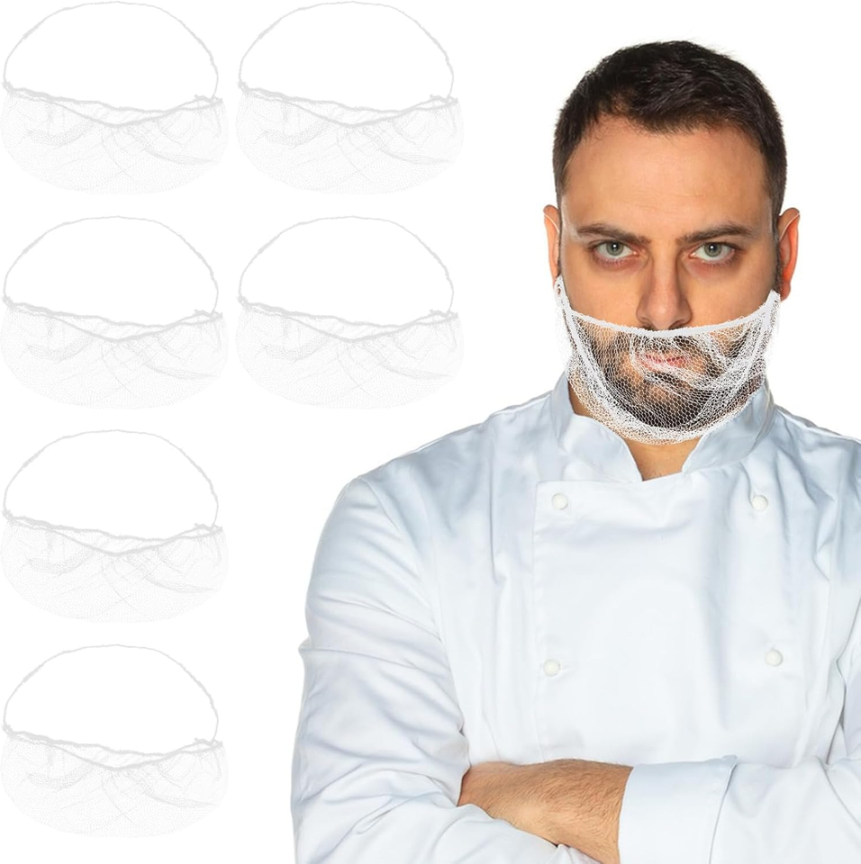 100 Pcs Beard Nets Food Service, Elastic Comfortable Beard Guards ...