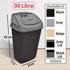 Plastic Swing Top Bin Heavy Duty Waste Rubbish Bins Office Home Kitchen ...