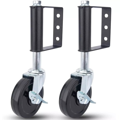 2 Pack Gate Wheels for Wooden Gate, Heavy Duty Gate Wheel 4 Inch Spring ...