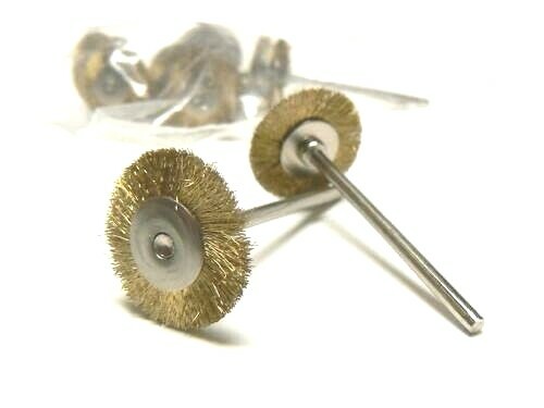Crimped Brass Wire Wheel Brush Mounted 3/4" Diameter on 3/32" Shank 12 ...
