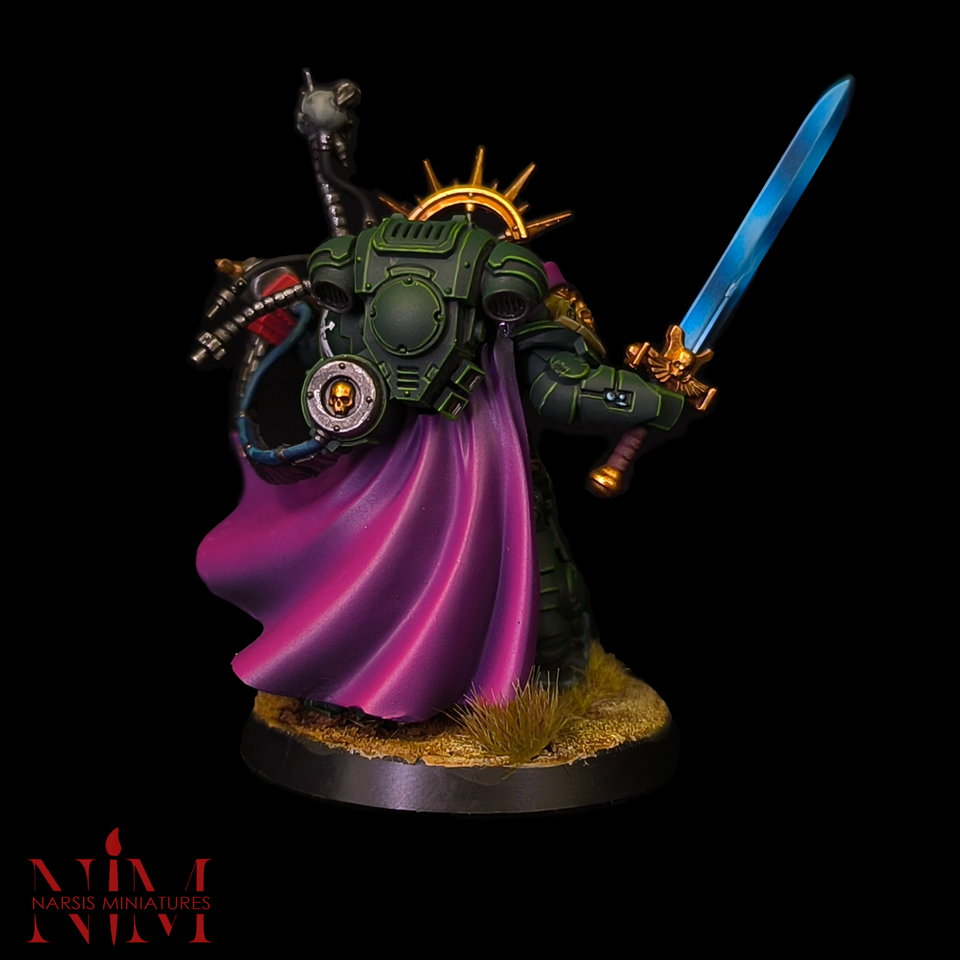 Warhammer 40k painted Dark Angels captain in gravis armour | eBay