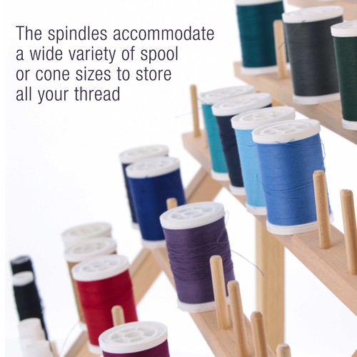Premium Beechwood 60-Spool Sewing & Embroidery Thread Rack Stand ...