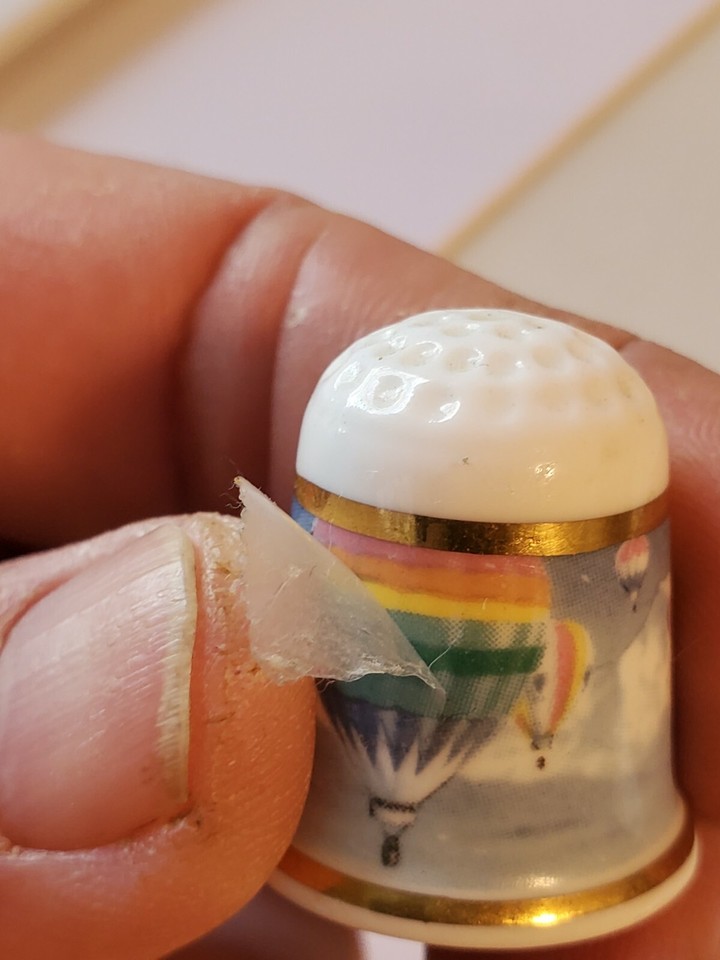 Vintage Thimble by Coalport of England "BALLOONS" TCC Hot Air Balloon ...