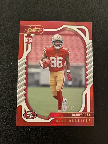 2022 Panini Absolute Danny Gray Red /100 Rookie San Francisco 49ers RC ...
