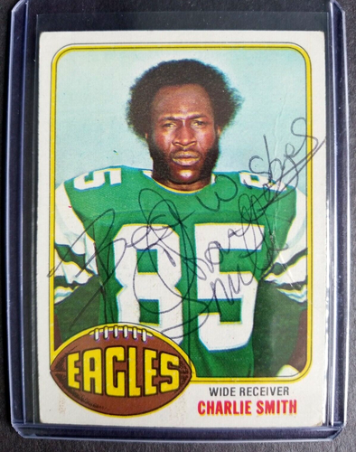 Charlie Smith Philadelphia Eagles 1976 Topps #239 Autographed Football ...