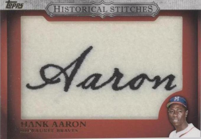 2012 Topps - Manufactured Historical Stitches Hank Aaron #HS-HA for ...