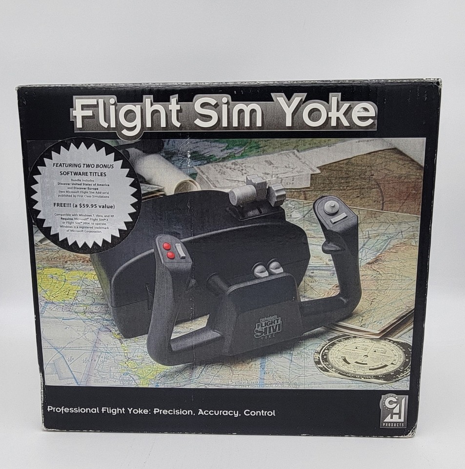 CH Products Flight Sim Yoke USB FSY211U Flight Simulator Controller ...