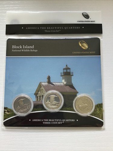 2018 US Mint America The Beautiful Quarters - Block Island - 3 Coin Set ...
