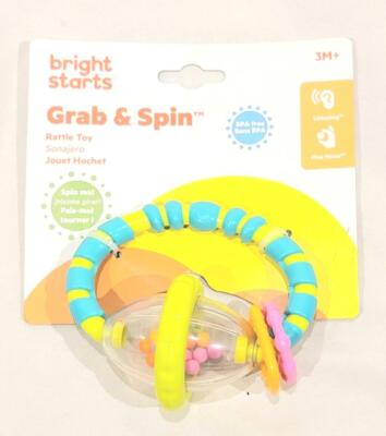 New Bright Starts Grab And Spin Baby Rattle Toy - 3M+ - NWT | eBay