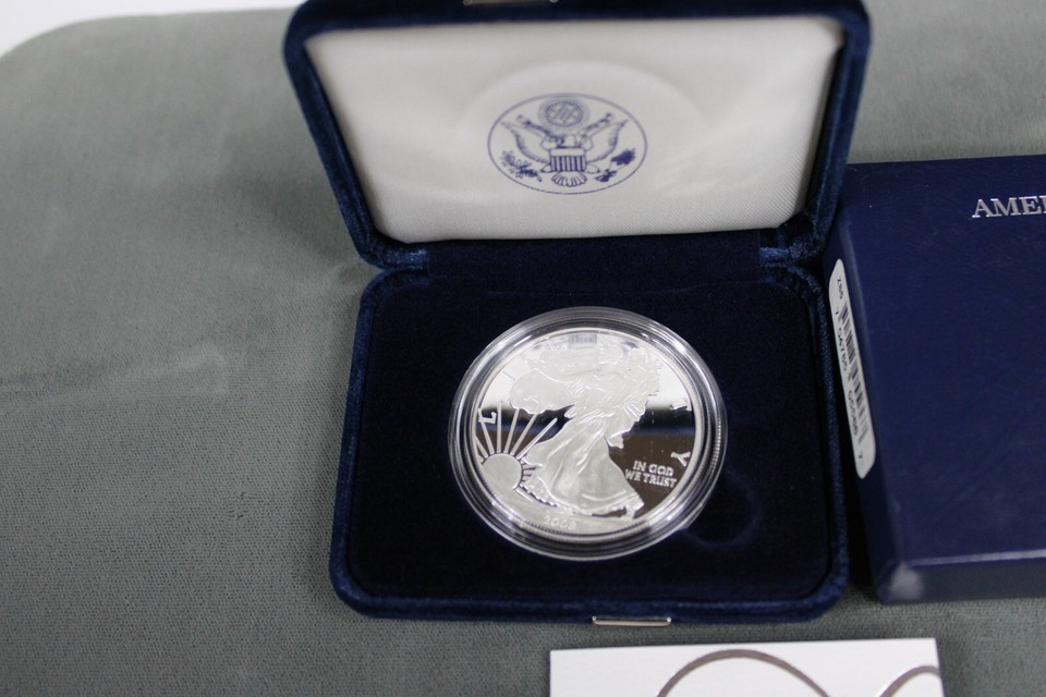 2008 W SILVER AMERICAN EAGLE PROOF US Mint Box One Ounce .999 FINE Box/COA | eBay