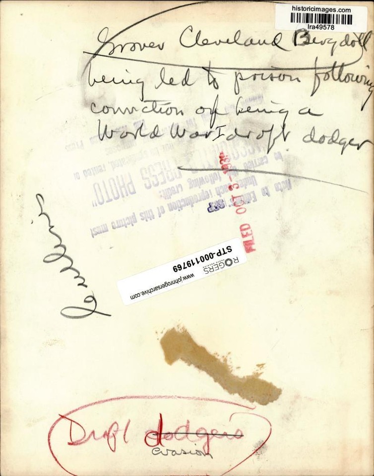 1939 Press Photo Police lead World War I draft dodger Grover Bergdoll ...