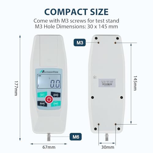 Digital Force Gauge Push Pull Gauge Portable Force Meter with Units 50N ...