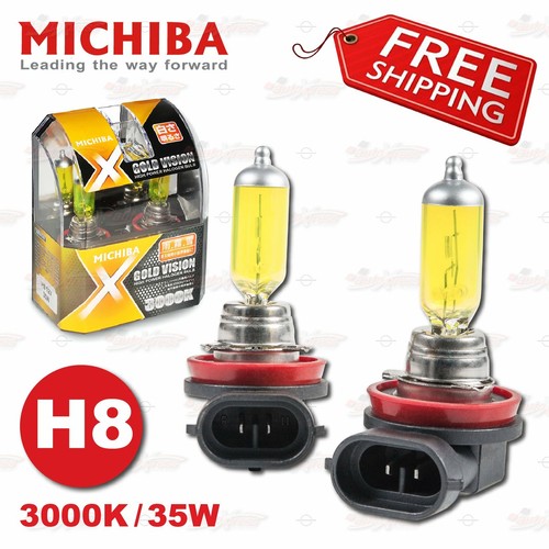 H8 708 MICHIBA 12V 35W 3000K Golden YELLOW Halogen HeadLight Bulbs for ...
