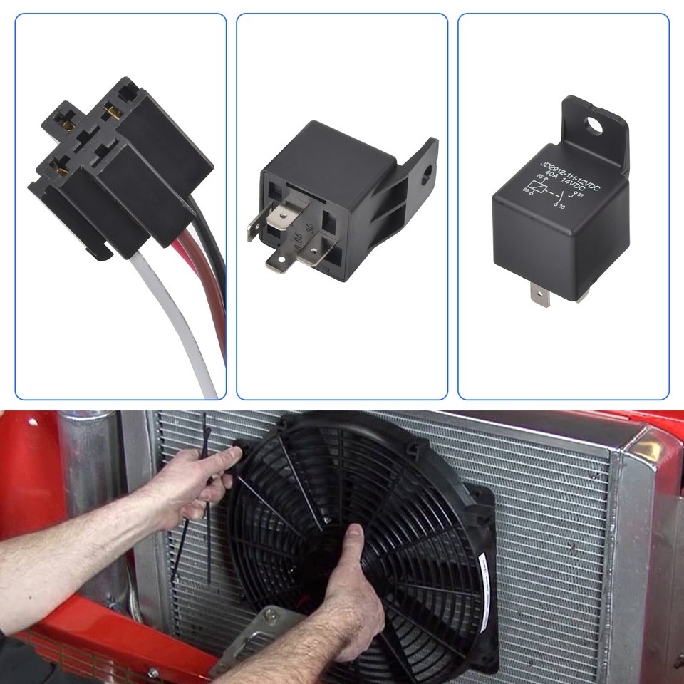 Dual Electric Fan Relay Kit with Thermostatic Sensor Switch 185 On 175 ...