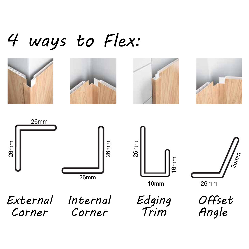 Finish Flex Flexible Plastic Corner Trim - Self Adhesive Edging Strip ...