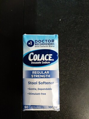 Colace Docusate Sodium Regular Strength Stool Softener 100mg 60 Caps 6/ ...