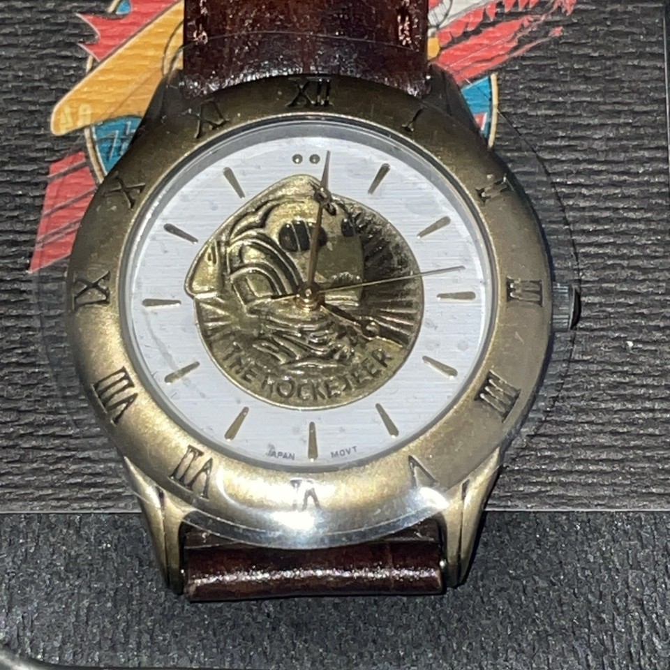 Rare The ROCKETEER 1991 WRIST WATCH FOSSIL Unused In Tin Box DISNEY ...