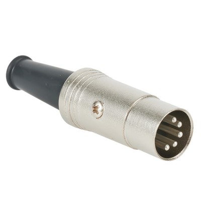 Audio Adapter Inline Connector Plug 5 Pin DIN Plug Male Silver Plated ...