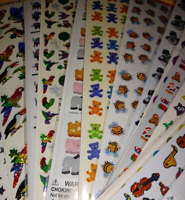 30 Piece VIntage Print SANDYLION Sticker Squares NO REPEATS Cute Styles ...