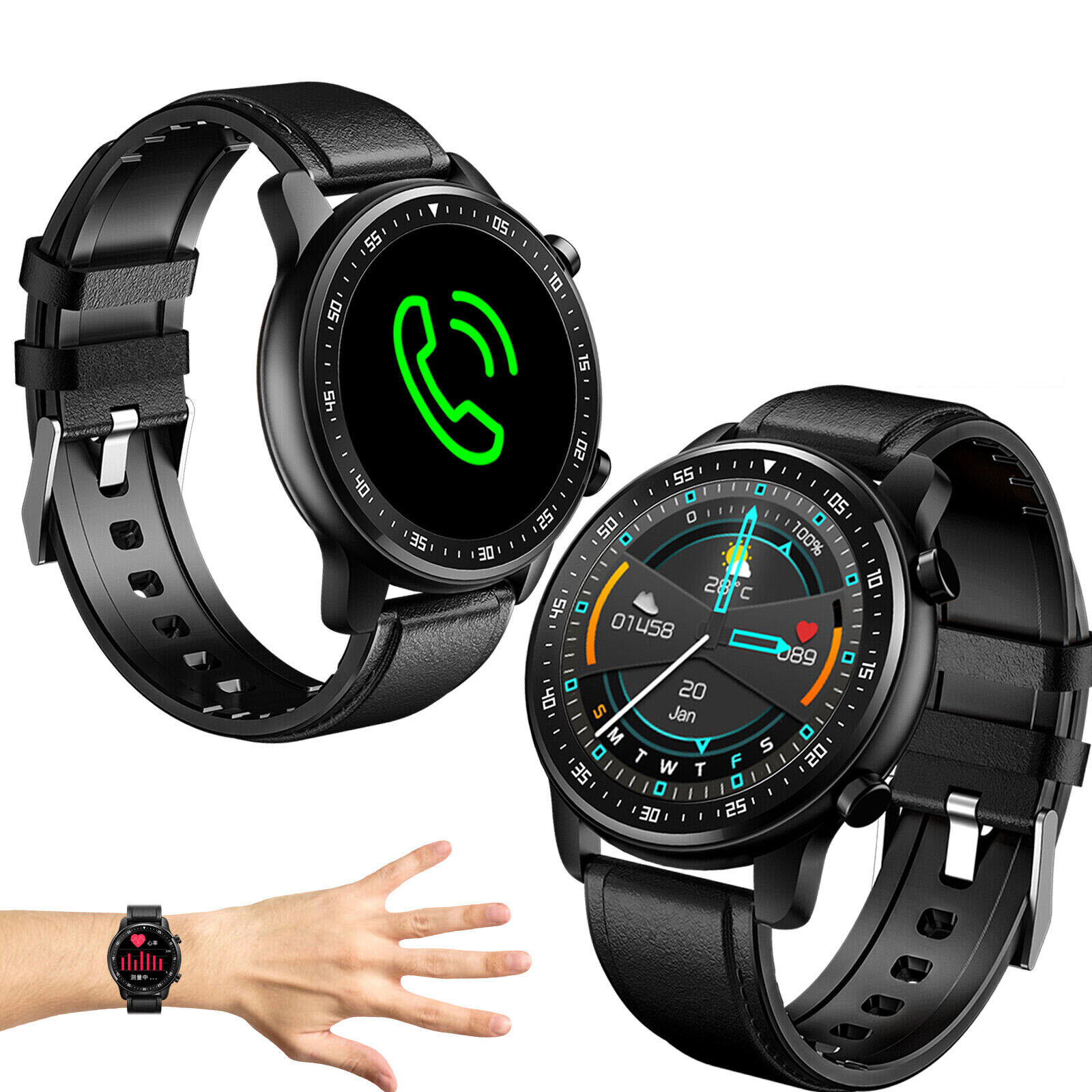 Bluetooth Smart Watch Sleep Monitor Fitness Tracker Make Calls for ...