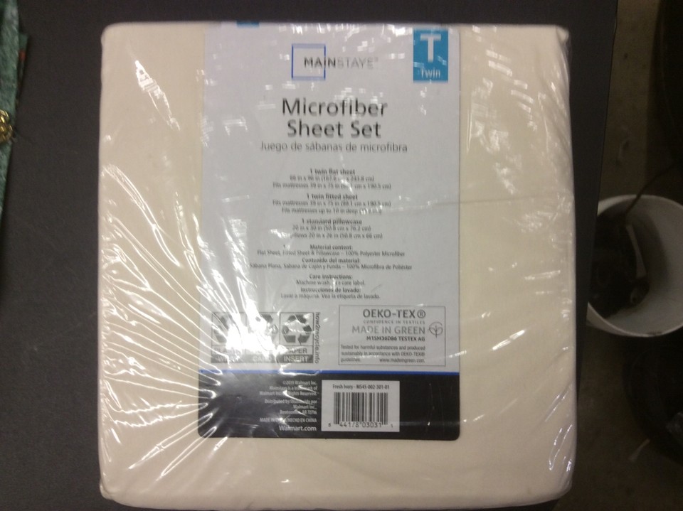 Mainstays Microfiber 3 Piece Solid Sheet Set,Fresh Ivory - Twin | eBay