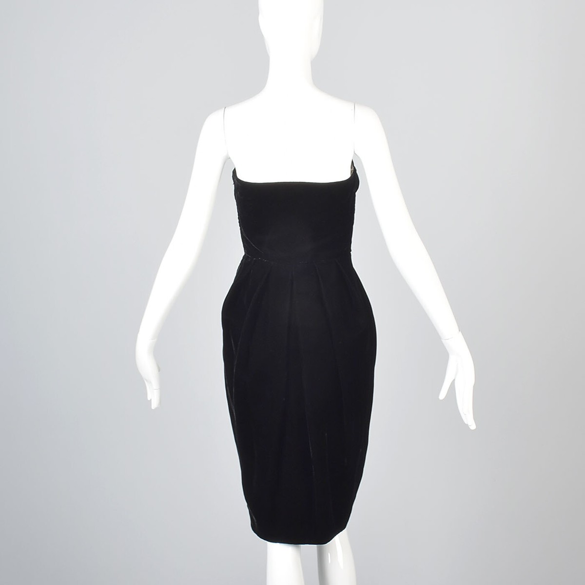 XXS 1980s Lanvin Sexy Pencil Dress Black Velvet Cocktail XXS 1980s Lanvin Sexy Pencil Dress Black Velvet Cocktail