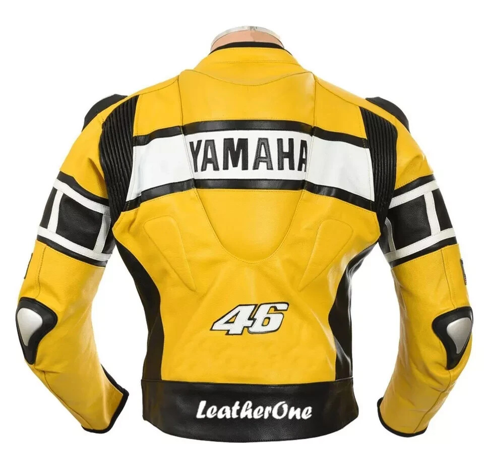 Yamaha Racing Motorcycle Jacket – Genuine Cowhide Leather Biker Gear | eBay