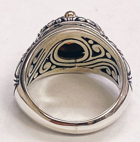 HSN Bali Designs Sterling Silver & 18K Created Orange Sapphire Ring ...