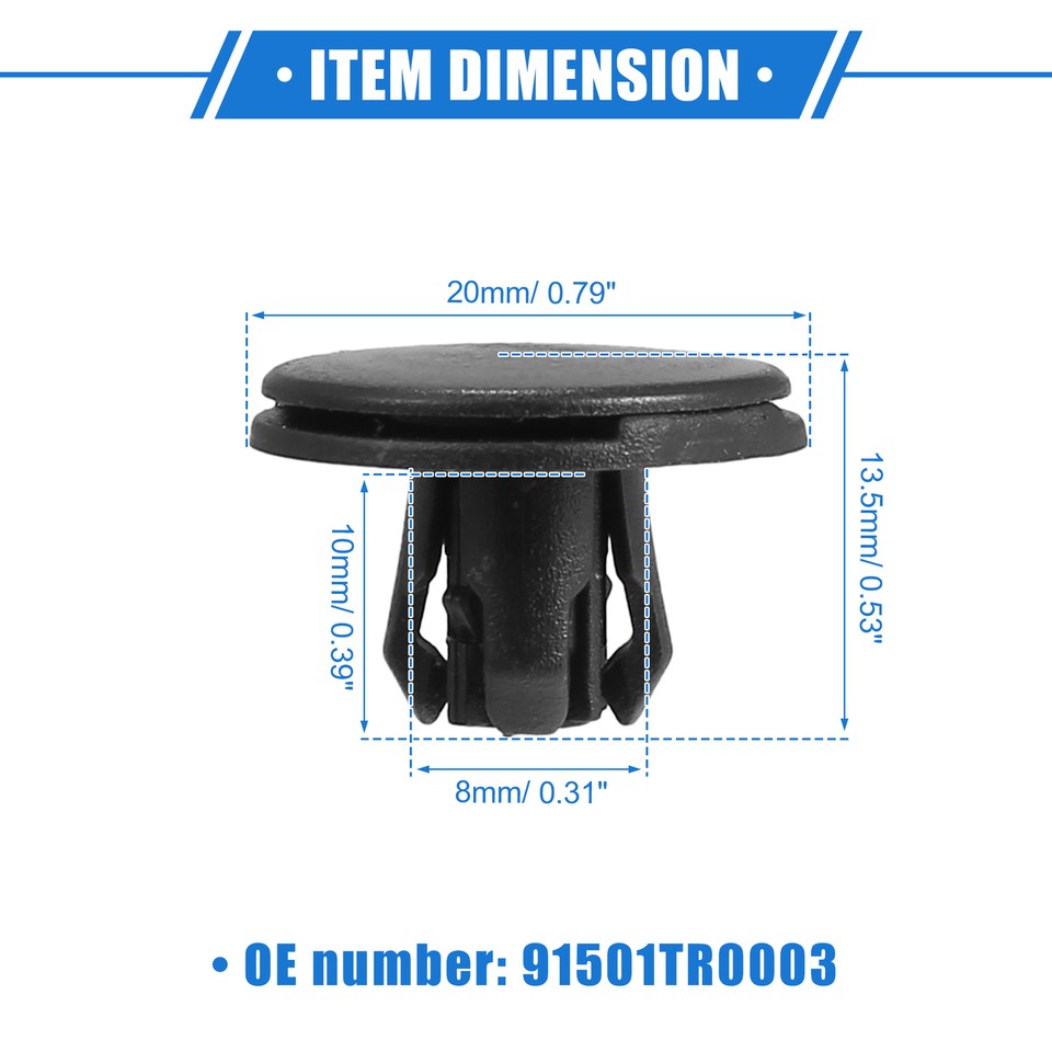 10 Pcs Fender Liner Retainer Clip Compatible for Honda Durable Plastic ...