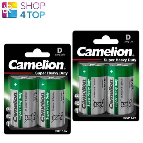 4 Camelion D Batteries R20P Long Life Super Heavy Duty 1.5V UM1 5600mAh ...
