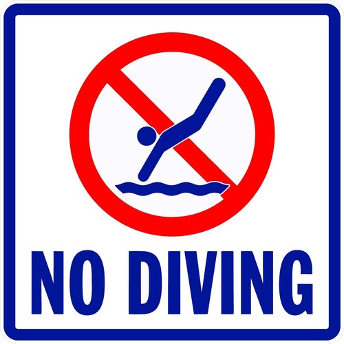 #4593P (1) 8" No Diving Pool Decal Sticker LAMINATED | eBay